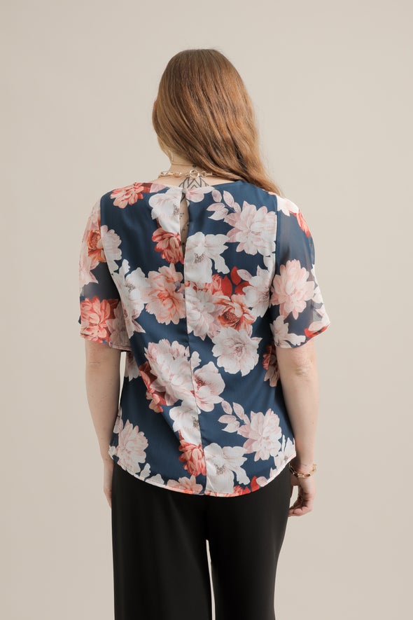 Chiffon Flutter Sleeve Top Pagani