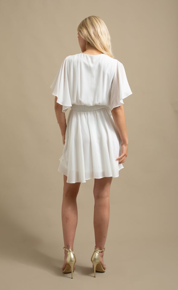 Chiffon Shirred Waist SS Dress | Pagani