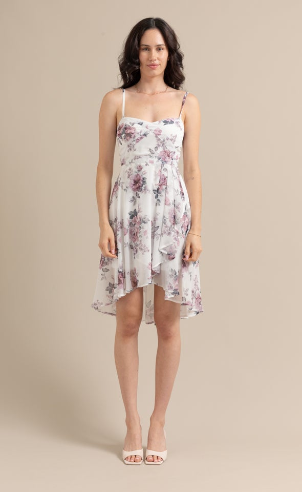 Chiffon Sweetheart Hi Low Dress Pagani