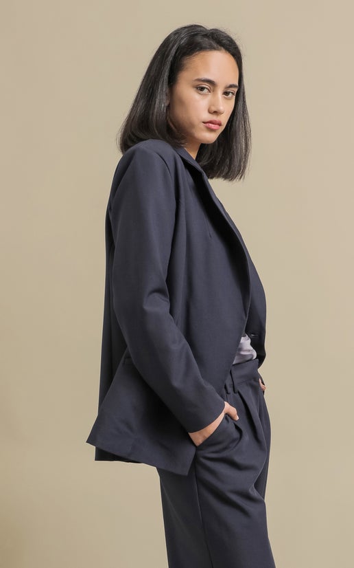 Shop our Cross Front Blazer in Navy | Pagani