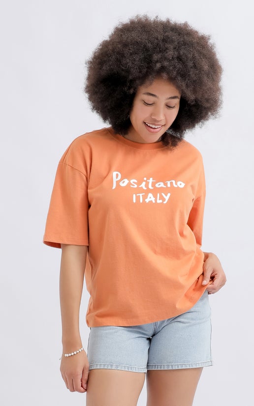 Shop our Positano Printed Tee in Rust | Pagani