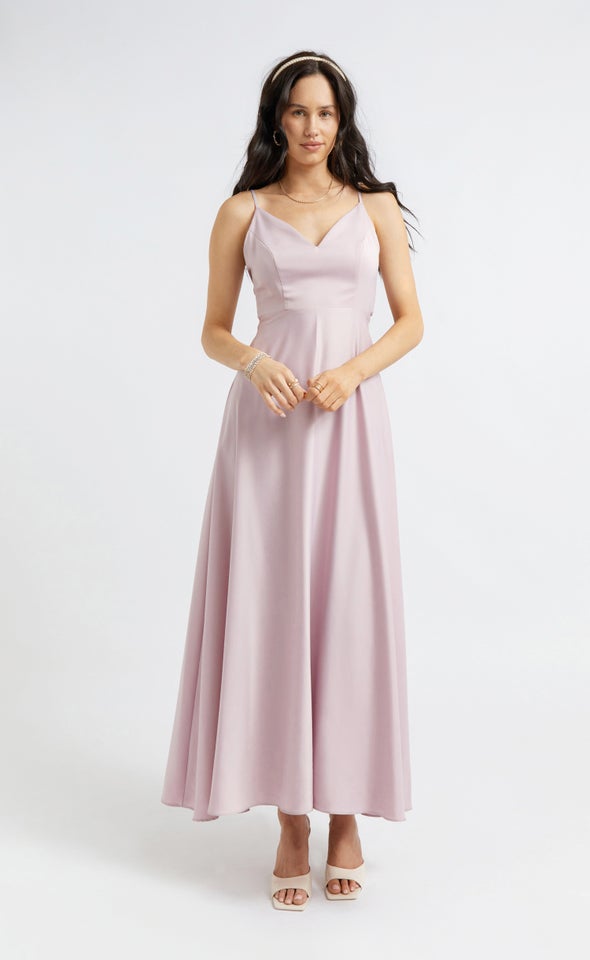 Satin Bow Tie Back Gown Pagani