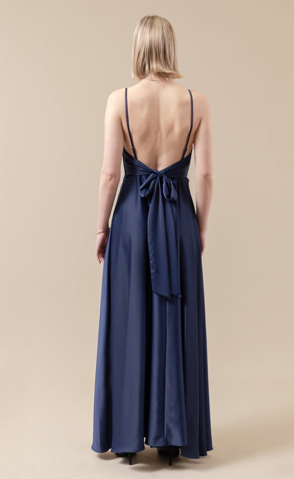Satin Bow Tie Back Gown | Pagani