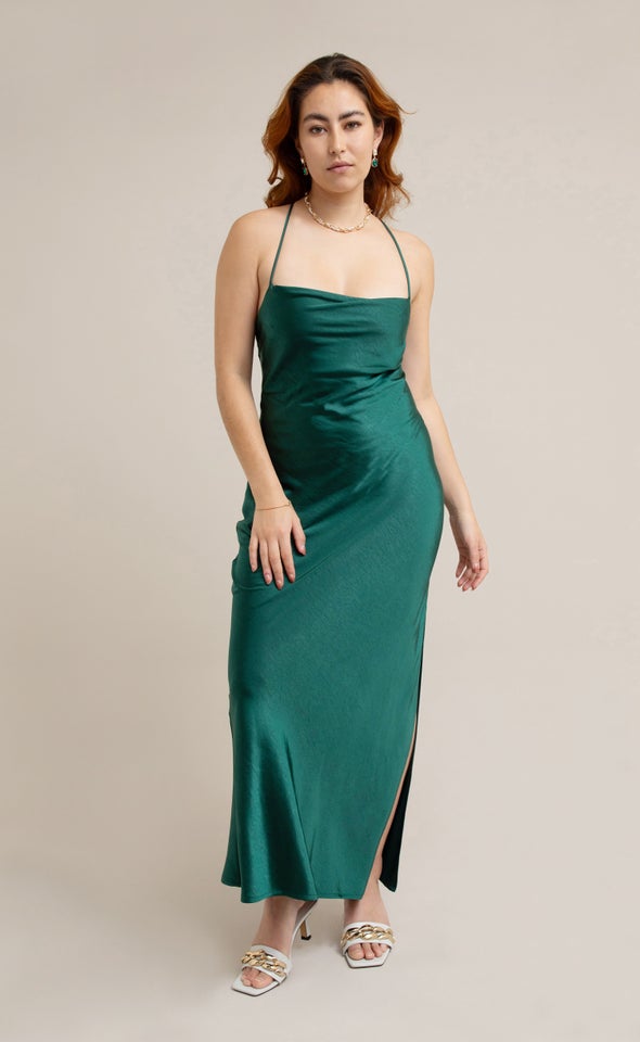Satin Low Cross Back Gown | Pagani