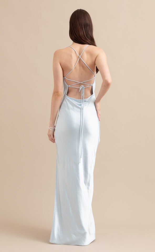 Satin Low Cross Back Gown | Pagani