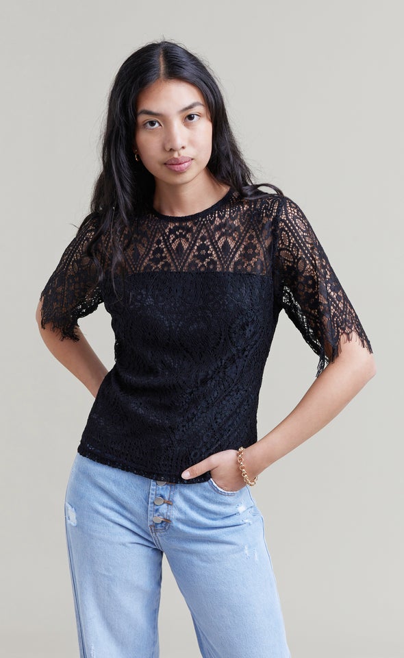 Scallop Lace Evening Top Pagani