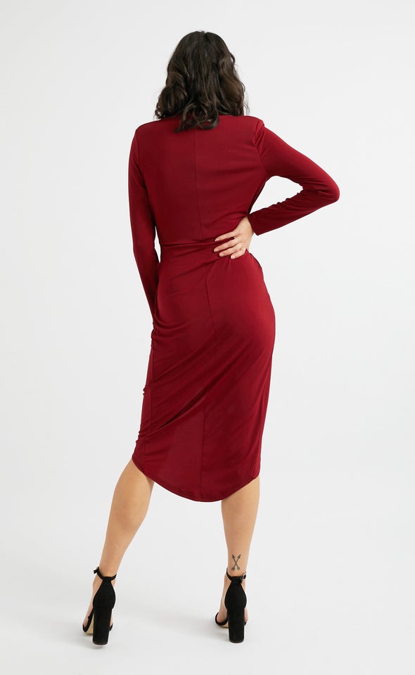 Slinky Jersey Ls Wrap Dress Pagani