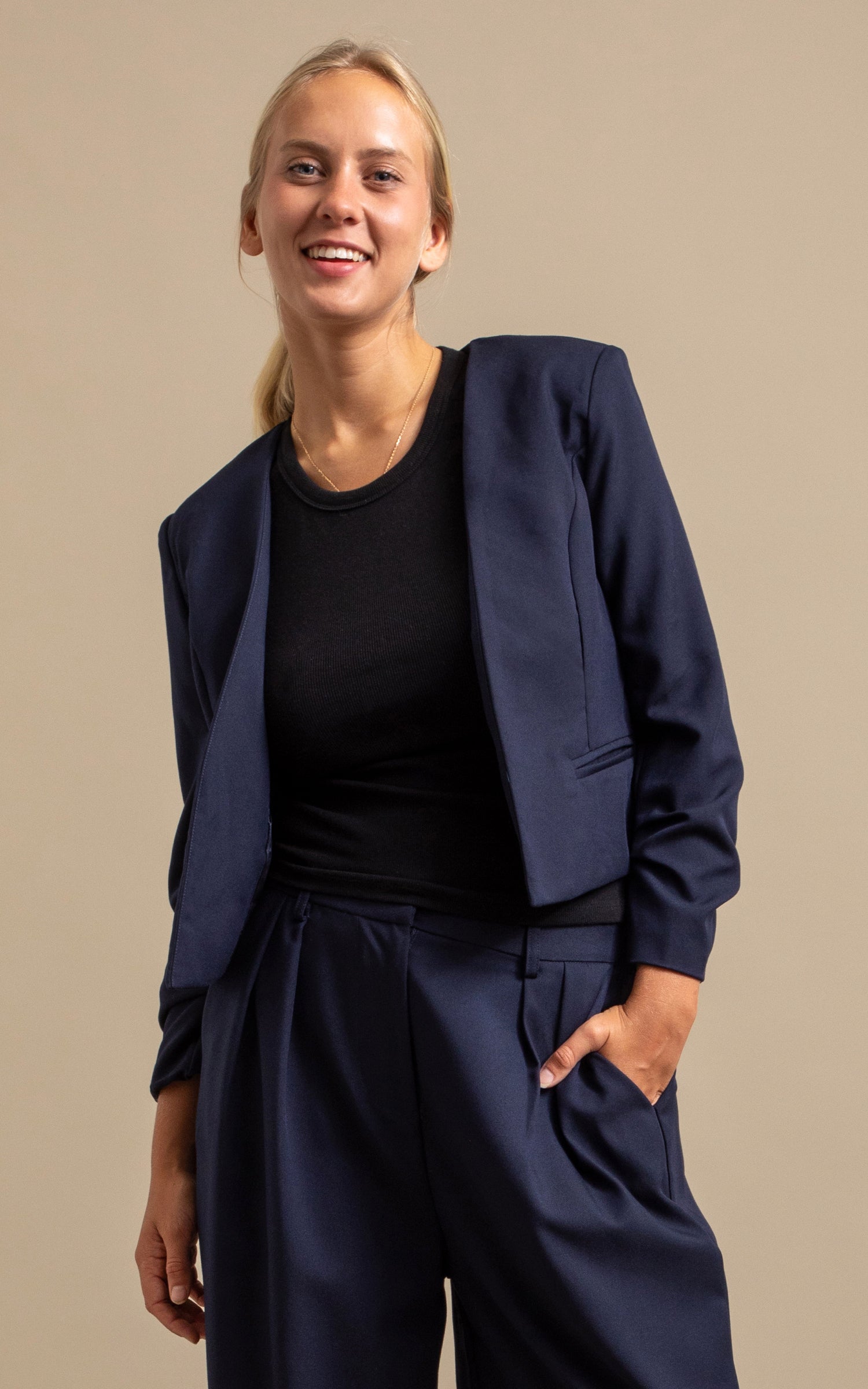 Soft Twill Open Blazer | Pagani