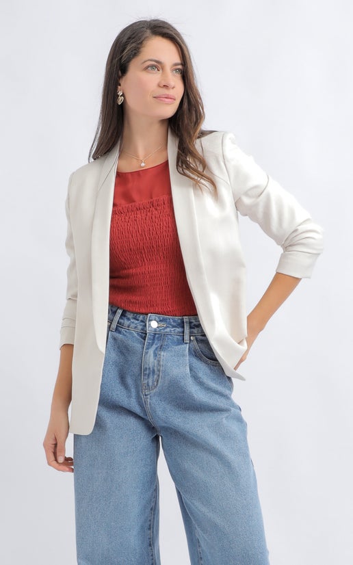 Shop our Linen Look Blazer in Natural | Pagani