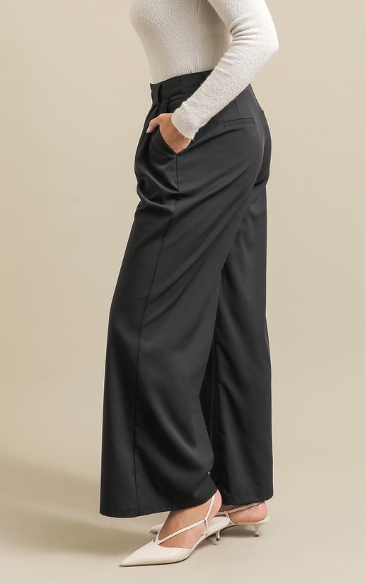 Shop our Tailored Wide Leg Pants in Black | Pagani
