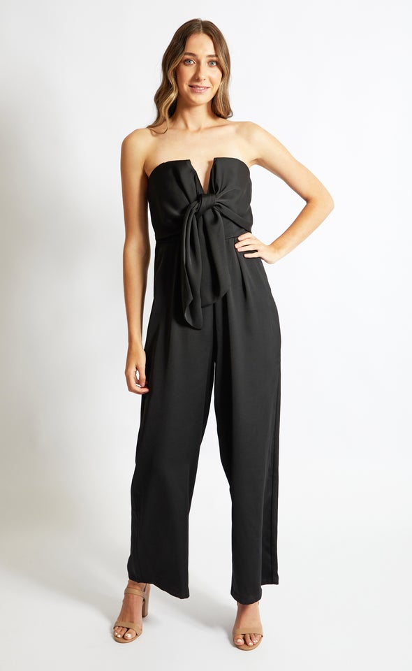 Tie Front Strapless Jumpsuit Pagani