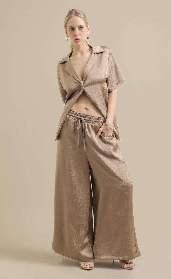 Wide Leg Satin Pants | Pagani